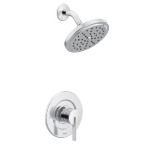 moen t2262ep cia positemp eco-performance round rain shower head with 1-handle faucet trim kit, valve required, chrome