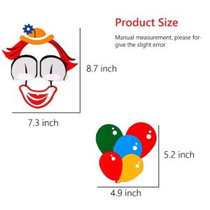 PIPI 36pcs Circus Photo Booth Props with Sticker Funny Carnival Theme Party Decorations for Birthday Party