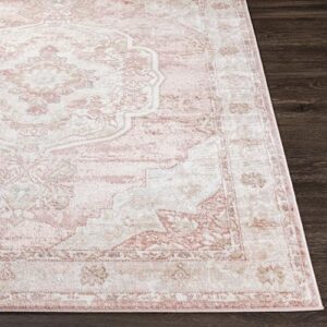 Livabliss Bilal Vintage Medallion Area Rug, 7'9" x 9'6", Rose