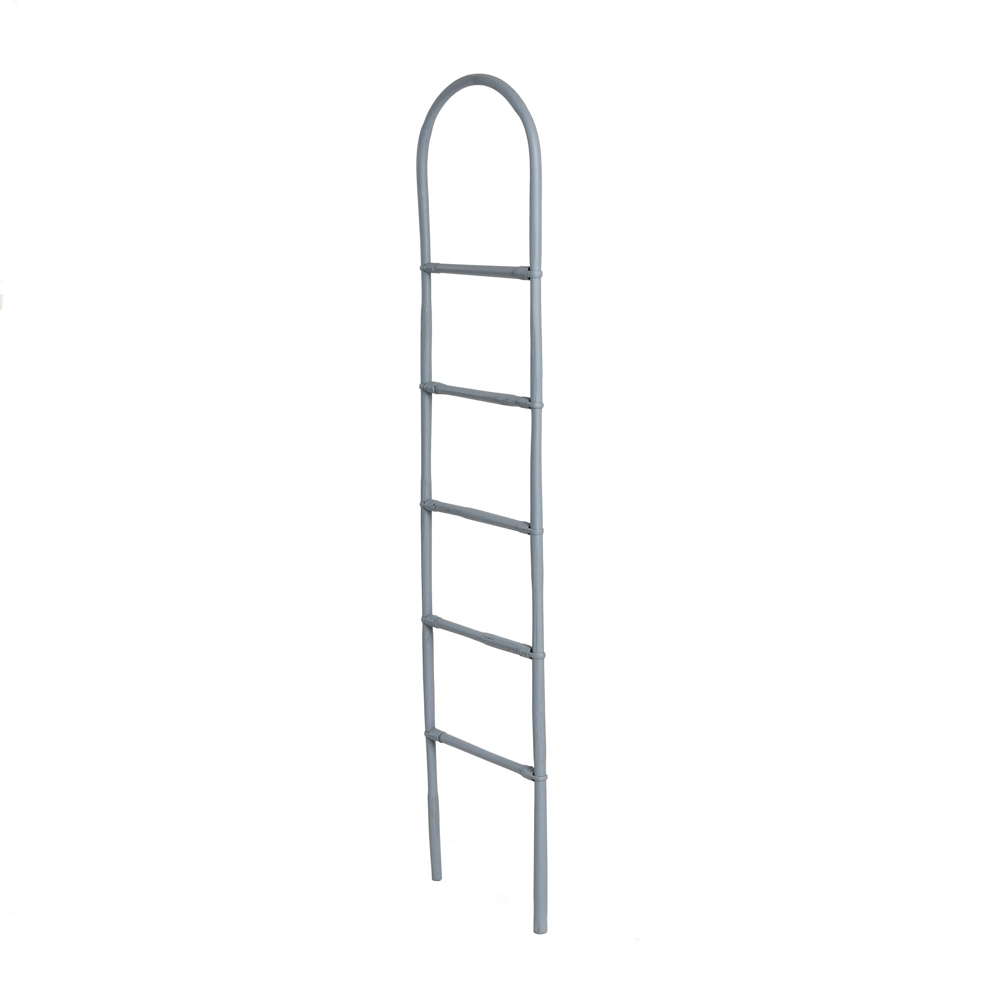 Creative Co-Op Decorative Bamboo Modern Towel Storage, Matte Grey Finish Blanket Ladder