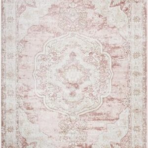 Livabliss Bilal Vintage Medallion Area Rug, 7'9" x 9'6", Rose