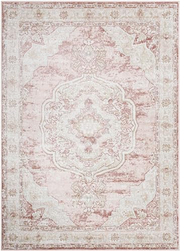 Livabliss Bilal Vintage Medallion Area Rug, 7'9" x 9'6", Rose