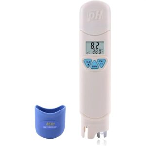 dadakewin ph meter pen type acidity meter waterproof temperature tester aquarist electronic water quality analyzer (size : 0.00~14.00 az8681)