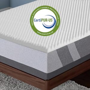 Treaton 1-inch Soft Foam Toppers with Convoluted Egg Shell Design | Extends Mattress Topper Life, Provides Proper Back Support and Relieves Pain, Improves Better Posture, Queen, White