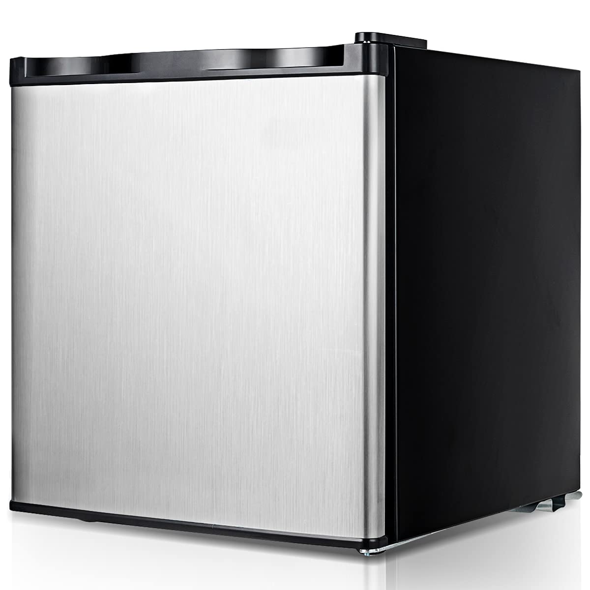 KOTEK 1.1 cu.ft. Compact Upright Freezer, Mini Freezer w/Reversible Stainless Steel Door & Removable Shelf, Small Single Door Freezer for Home, Office, Apartment