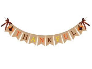 whaline fall thanksgiving burlap banner vintage turkey thankful banner garland with bows fall autumn hanging bunting flag for harvest thanksgiving day home party decoration supplies