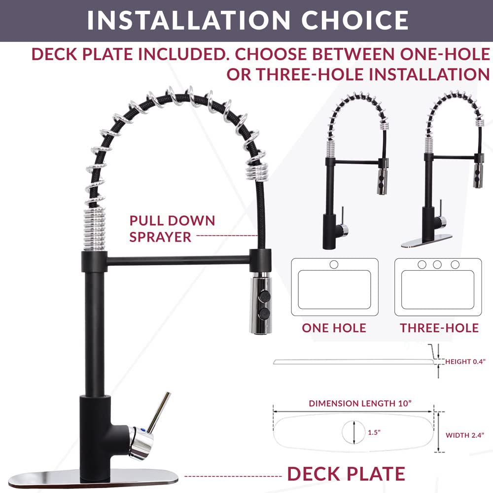 Westbrass KS18A-26 21" Commercial Kitchen Faucet with Dual Function Open Coil Pull Down Sprayer and 1-Lever Handle, Polished Chrome