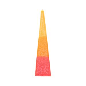 Shalhevet Light Pyramid Self Standing Long Lasting Havdalah Candle (Fire - Brown Orange Red)