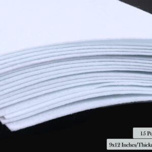 YYCRAFT Thick Stiff Felt Sheets Thick Felt 9 Inch X 12 Inch (Thickness:3.2mm) - 15 Pcs Pack, White