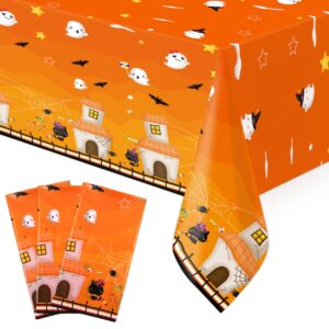 Fancy Land Halloween Tablecloths 3 Pack Halloween Plastic Kids Party Decorations 54 x 108 Halloween Disposable Table Cover