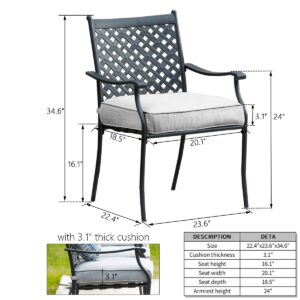 PatioFestival Patio Dining Chairs Stackable Outdoor Chairs Dining Furniture Set of 4,All Weather Frame with Thick Cushion for Porch,Yard,Balcony,Kitchen