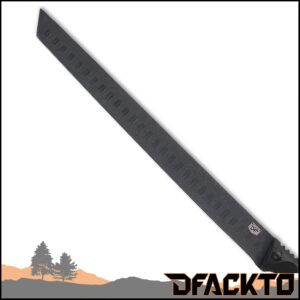 DFACKTO Slicing & Carving Knife - 12" - Interceptor Series - Granton Edge - G10 Handle - High Carbon Steel - w/ Sheath - Tactical Cutlery for Kitchen, Camping, and Outdoors