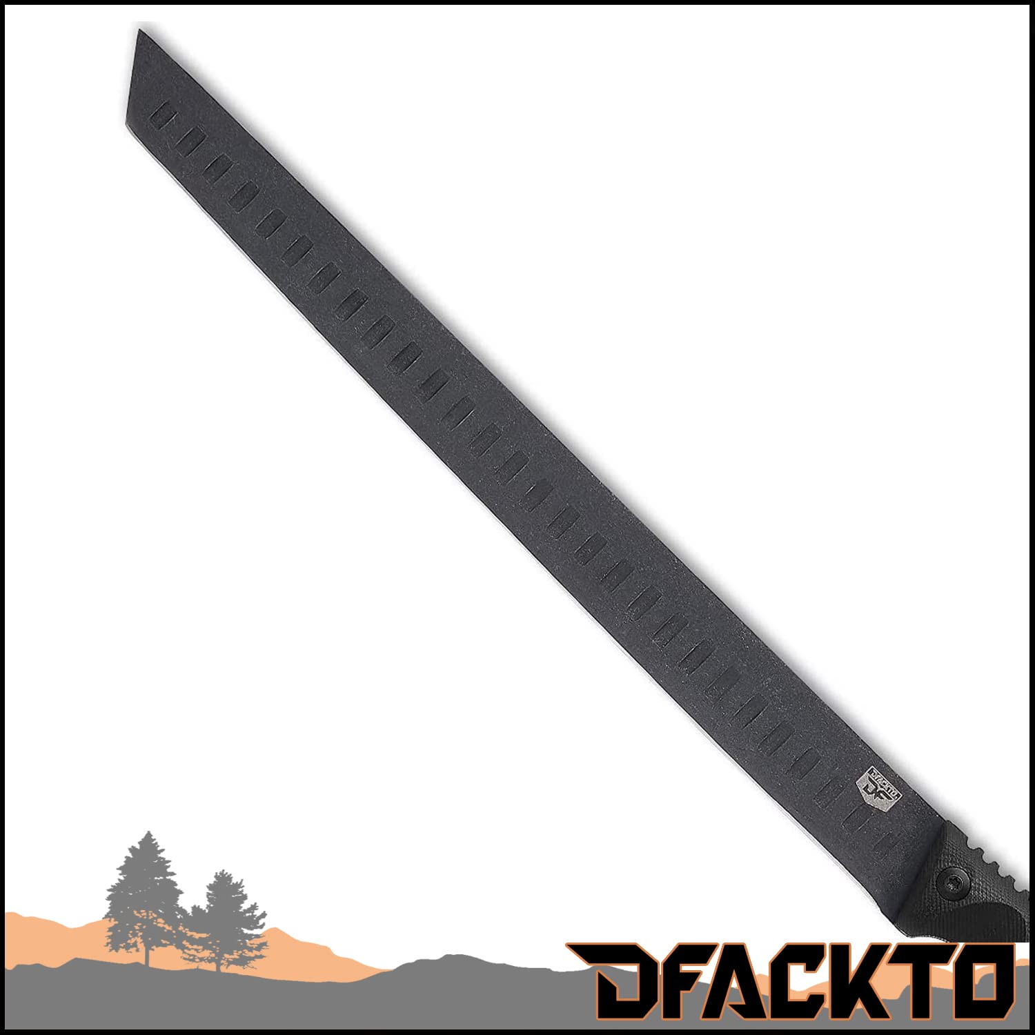 DFACKTO Slicing & Carving Knife - 12" - Interceptor Series - Granton Edge - G10 Handle - High Carbon Steel - w/ Sheath - Tactical Cutlery for Kitchen, Camping, and Outdoors