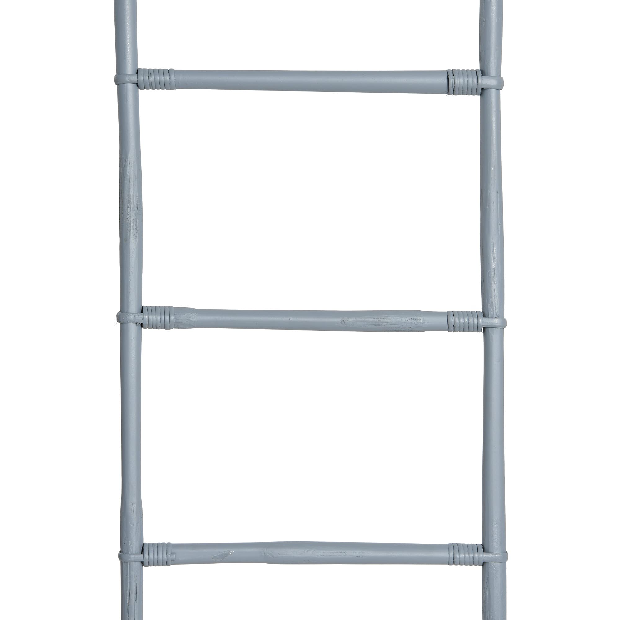 Creative Co-Op Decorative Bamboo Modern Towel Storage, Matte Grey Finish Blanket Ladder