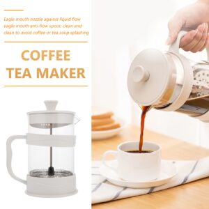 DOITOOL Coffee Pot Coffee Machine Maker Pitchers Press Tea Filter Glass Beverage Glass Coffee Tea Maker Espresso Cold Water Large Glass Pitcher Kettle Travel Concentrate White Plastic