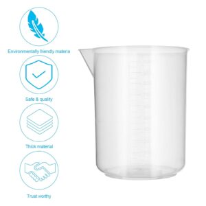 18 Pack Plastic Beakers, 1000 ml Graduations, Premium Polypropylene, Plastic Graduated Measuring Cups for Science Lab Equipment, Home Experiment, School Teaching Supplies Transparent