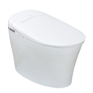 transolid tl-77780-a ginger 1-piece 1.28 gpf single flush elongated bidet toilet, white