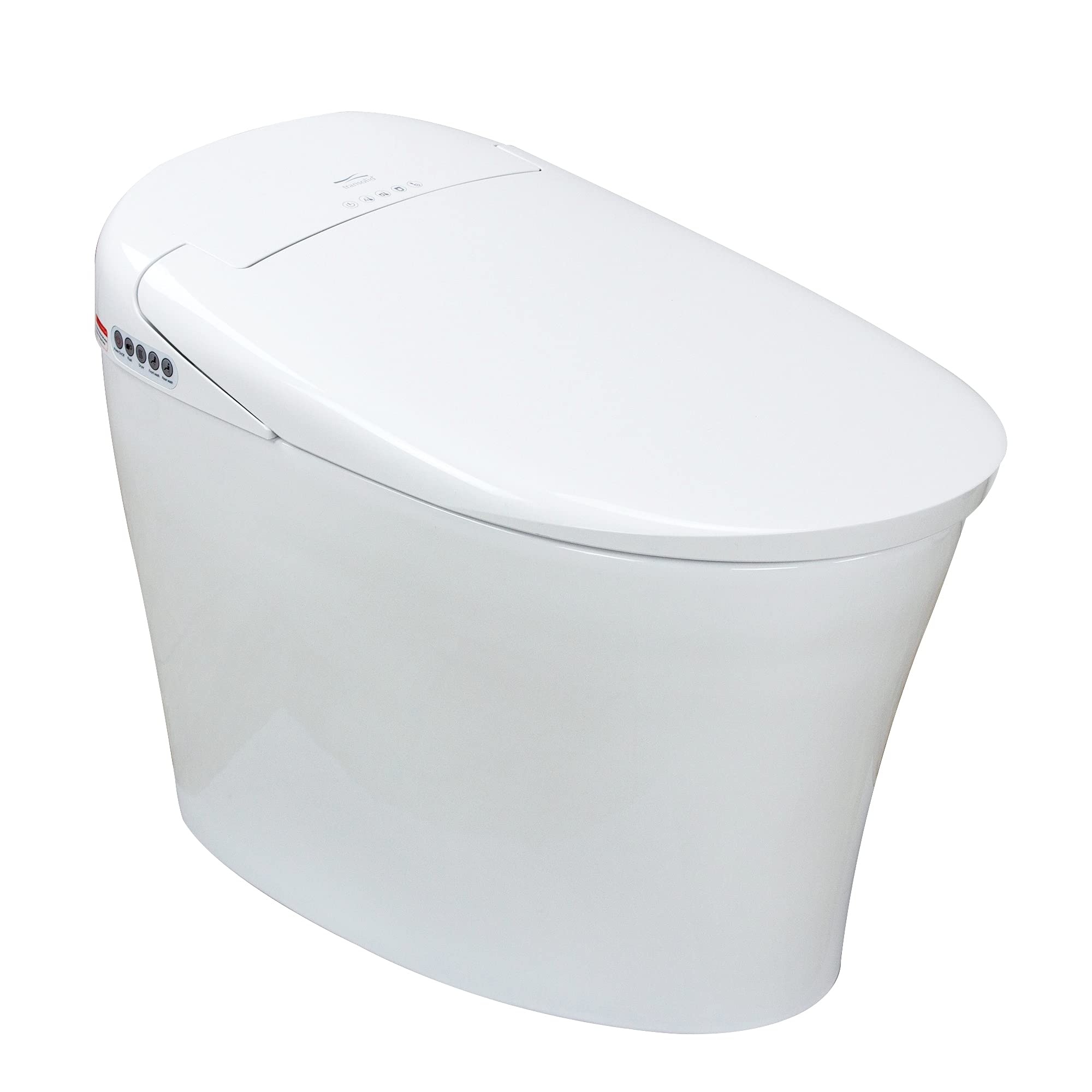 Transolid TL-77780-A Ginger 1-Piece 1.28 GPF Single Flush Elongated Bidet Toilet, White