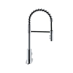 Westbrass KS18A-26 21" Commercial Kitchen Faucet with Dual Function Open Coil Pull Down Sprayer and 1-Lever Handle, Polished Chrome