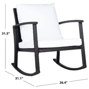 SAFAVIEH Outdoor Collection Daire Black/White Cushion Rocking Chair PAT7721A