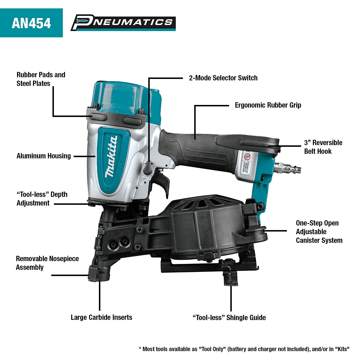 Makita AN454-R 1-3/4 in. Coil Roofing Nailer (Renewed)