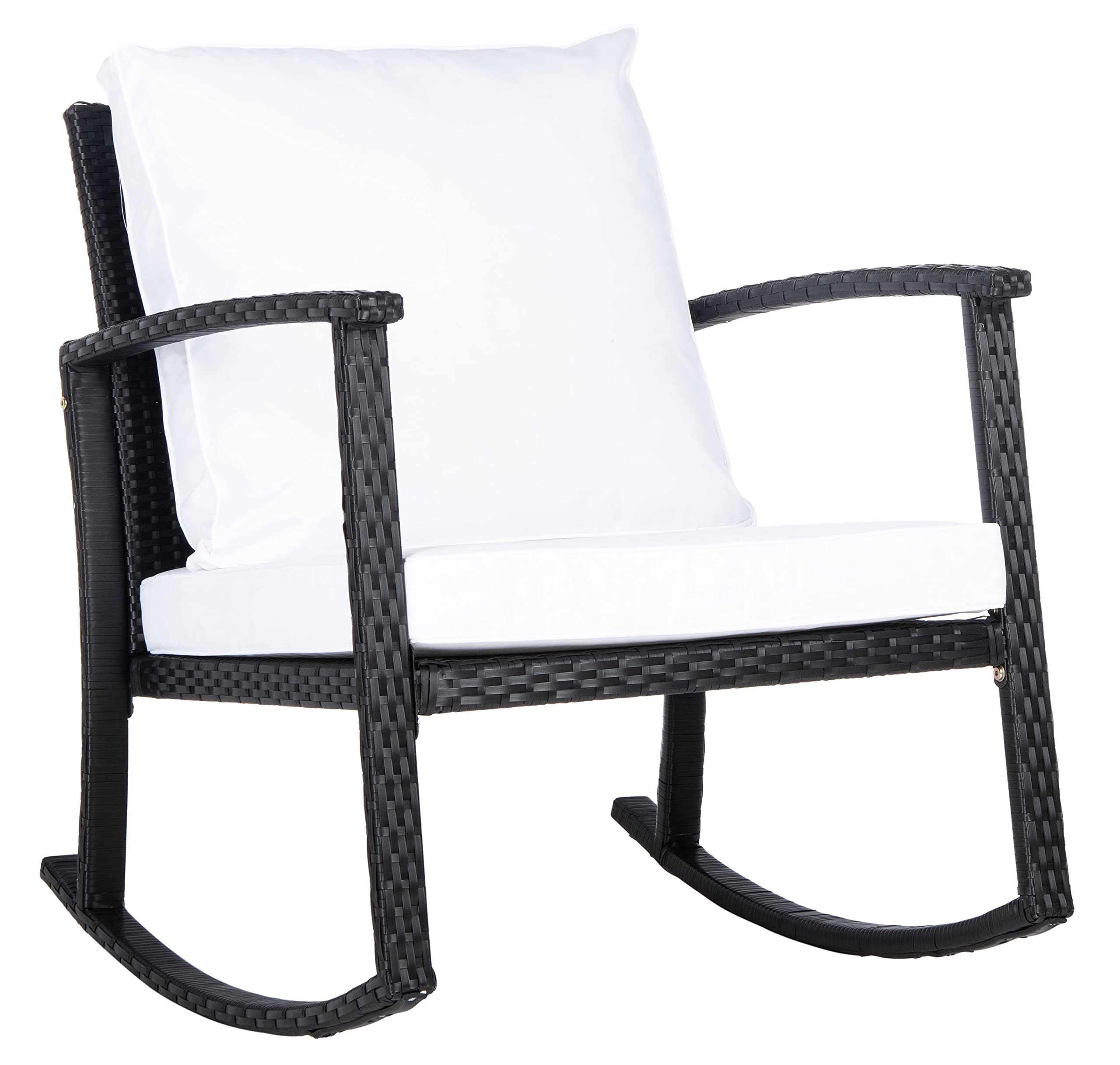 SAFAVIEH Outdoor Collection Daire Black/White Cushion Rocking Chair PAT7721A