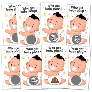 zuoziosx baby shower games 38 raffle cards, decorations, dirty diaper scratch off game, baby shower activity and idea, fun and easy to play