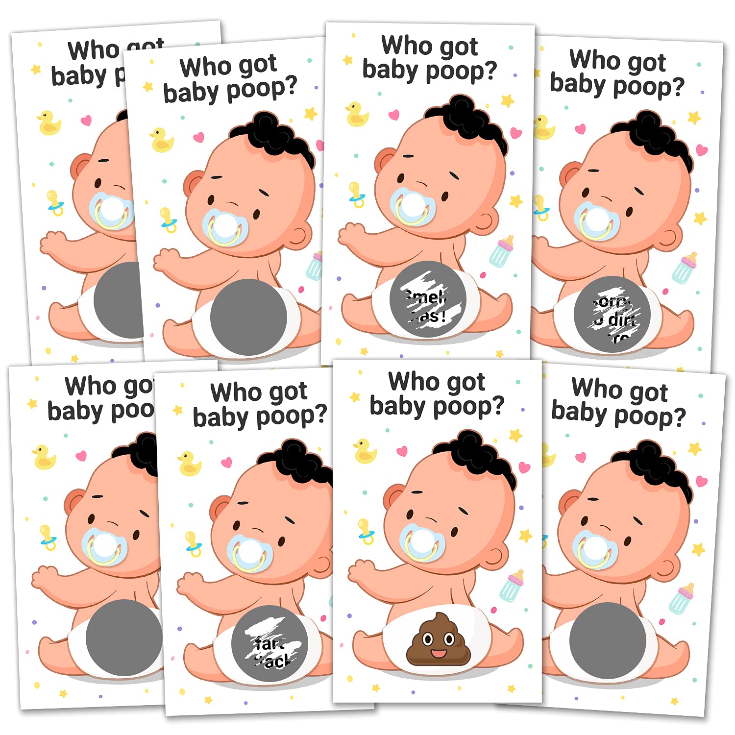 Zuoziosx Baby Shower Games 38 Raffle Cards, Decorations, Dirty Diaper Scratch Off Game, Baby Shower Activity and Idea, Fun and Easy to Play