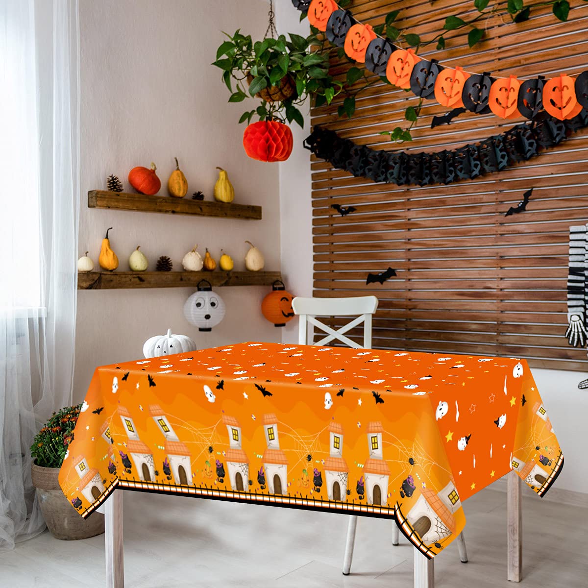 Fancy Land Halloween Tablecloths 3 Pack Halloween Plastic Kids Party Decorations 54 x 108 Halloween Disposable Table Cover