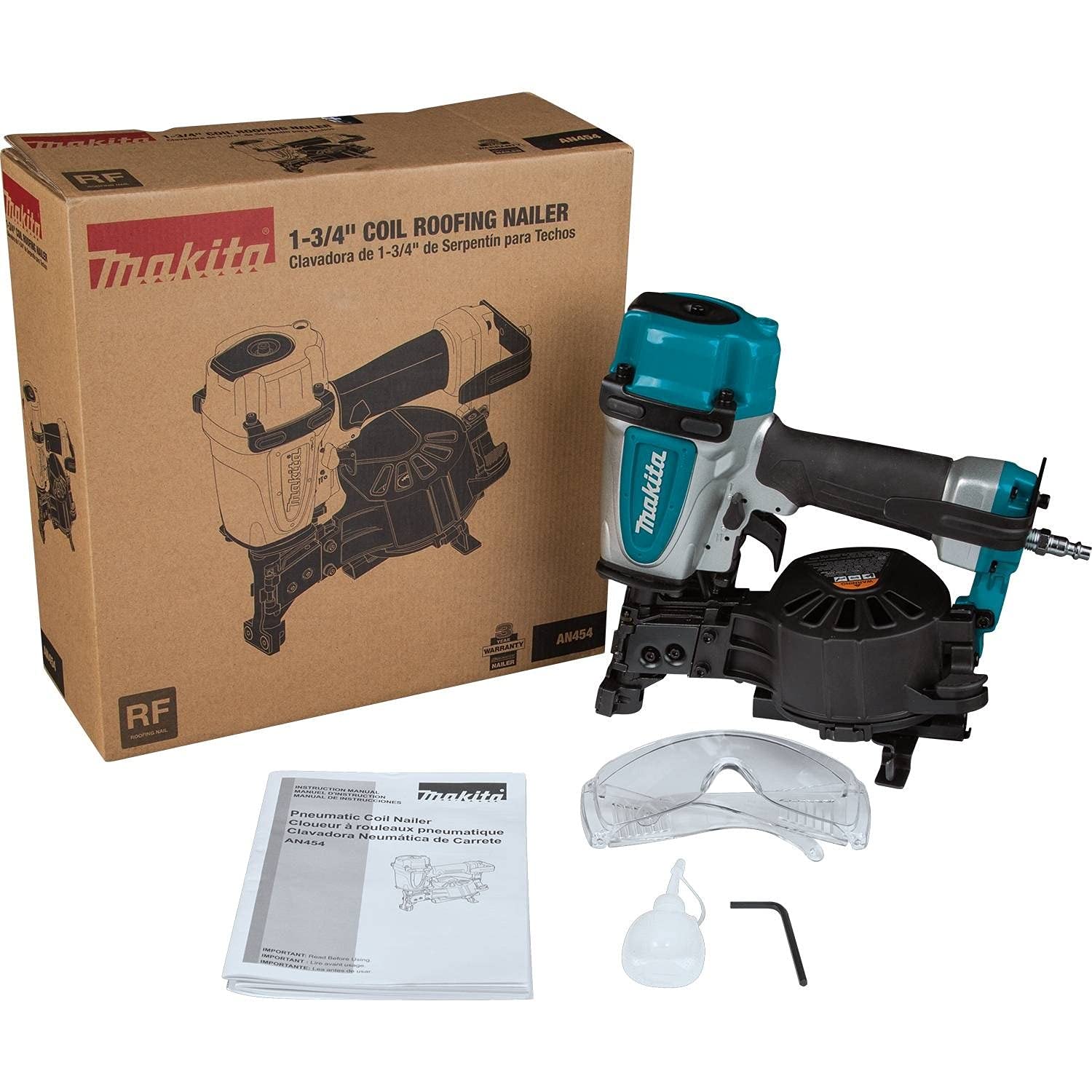 Makita AN454-R 1-3/4 in. Coil Roofing Nailer (Renewed)