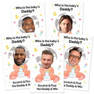 40 cute baby shower games - scratch off lottery ticket raffle cards baby shower game - funny baby shower games - who is the baby's daddy - 40 cards