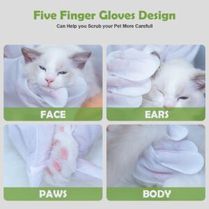 ZNOKA Pet Grooming Glove - Gentle Deshedding Brush Glove, Pet Bathing Wipes - Enhanced Five Finger Design - Daily Care and Traveling - Perfect for Dog & Cat with Long & Short Fur(14pcs/2-Pack)