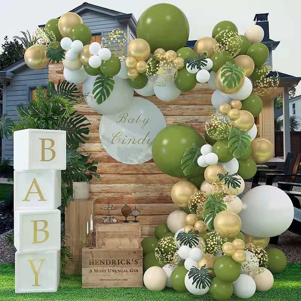 HaMoSena152pcs Sage Green Balloon Garland Kit Arch Different Sizes 18 12 10 5 Inch Olive Green Party Balloon Kit for Birthday Party Graduation Baby Shower Wedding Holiday Balloon Decoration