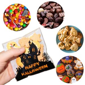 HADDIY Halloween Small Cellophane Candy Bags,300 Pcs Self Adhesive Clear Cookie Treat Bags for Kids Halloween Party Favor and Gift Packing