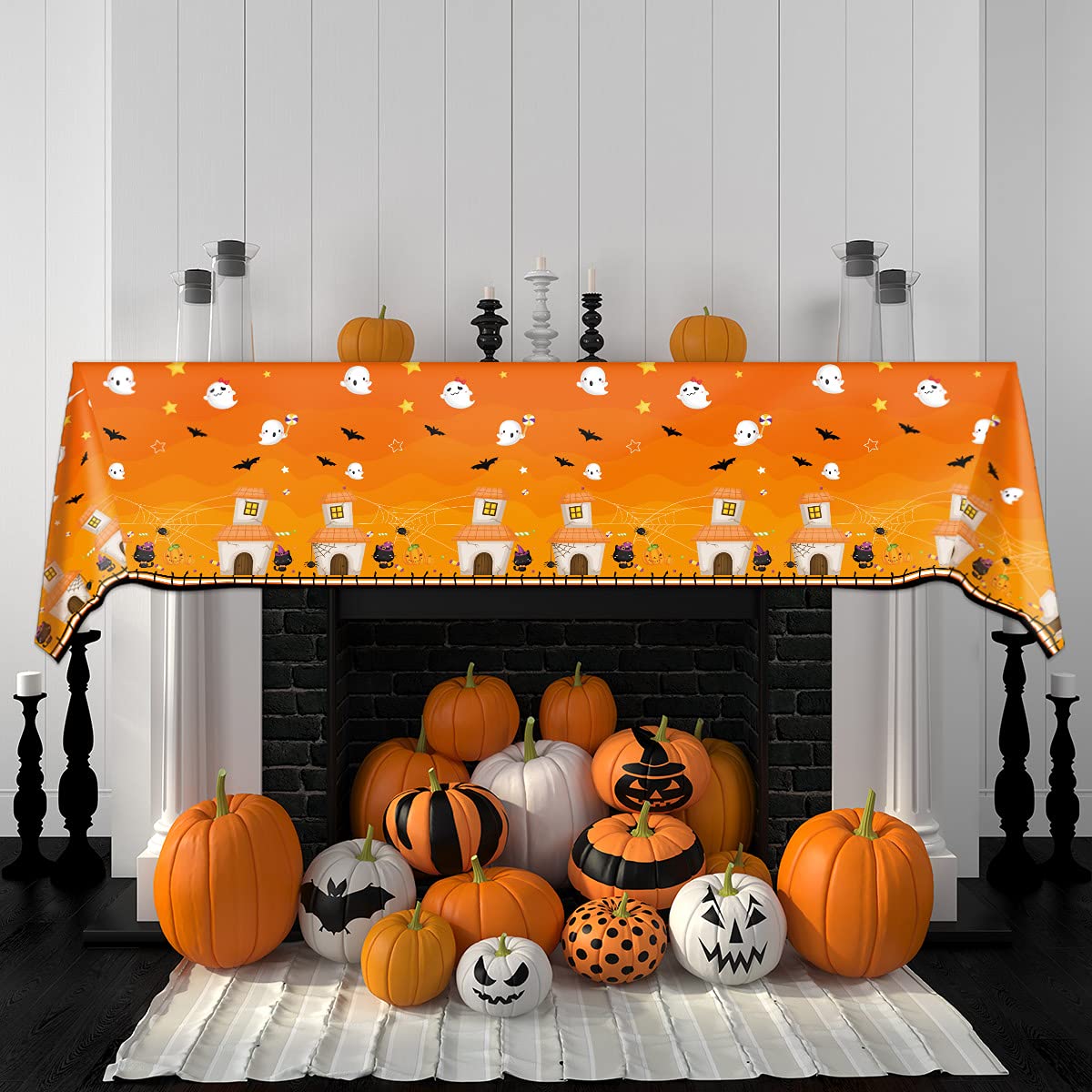 Fancy Land Halloween Tablecloths 3 Pack Halloween Plastic Kids Party Decorations 54 x 108 Halloween Disposable Table Cover