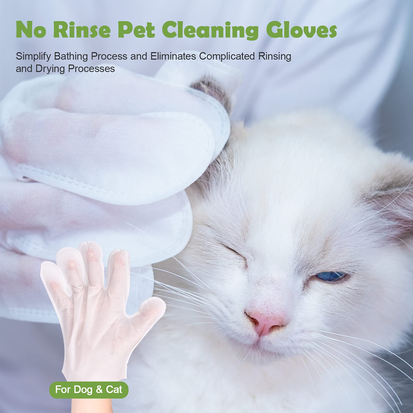 ZNOKA Pet Grooming Glove - Gentle Deshedding Brush Glove, Pet Bathing Wipes - Enhanced Five Finger Design - Daily Care and Traveling - Perfect for Dog & Cat with Long & Short Fur(14pcs/2-Pack)