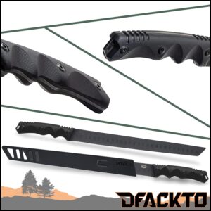 DFACKTO Slicing & Carving Knife - 12" - Interceptor Series - Granton Edge - G10 Handle - High Carbon Steel - w/ Sheath - Tactical Cutlery for Kitchen, Camping, and Outdoors