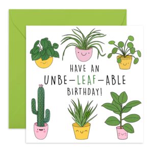 central 23 - unbe-leaf-able birthday card for her - comes with fun stickers