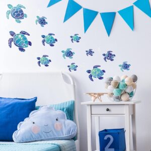 Zonon 24 Pieces Sea Turtle Stickers Wall Decals for Bathroom Ocean Turtle Vinyl Stickers Underwate Waterproof Removable Turtle Decals Decoration for Bedroom Home Office Living Room Nursery Toilet