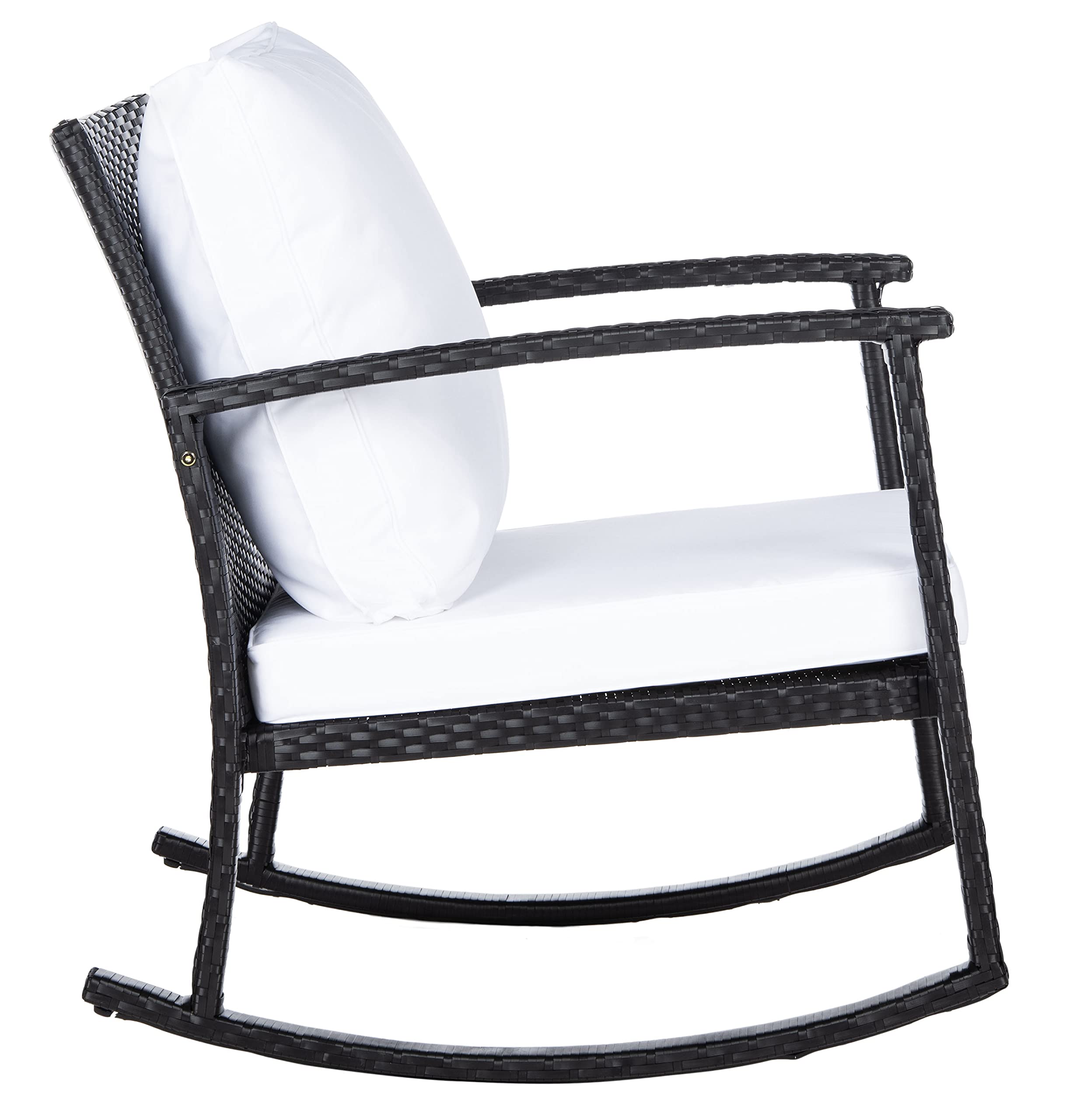 SAFAVIEH Outdoor Collection Daire Black/White Cushion Rocking Chair PAT7721A