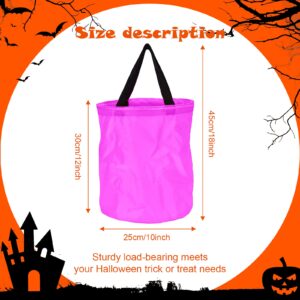 2 Pieces LED Light Halloween Candy Bags Light Up Halloween Bucket Trick or Treat Bags Light Up Candy Bags Multipurpose Reusable Goody Bucket for Halloween Supplies Favors(Pink)