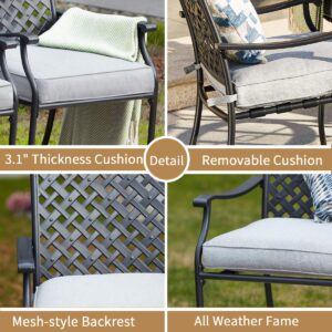 PatioFestival Patio Dining Chairs Stackable Outdoor Chairs Dining Furniture Set of 4,All Weather Frame with Thick Cushion for Porch,Yard,Balcony,Kitchen