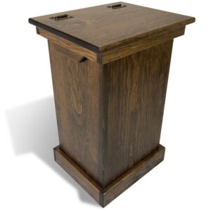 peaceful classics wood garbage bin cabinet - wooden trash can w/hidden design, stylish kitchen garbage can, amish made cabinet hidden trash can, handmade waste bin cabinet storage (special walnut)