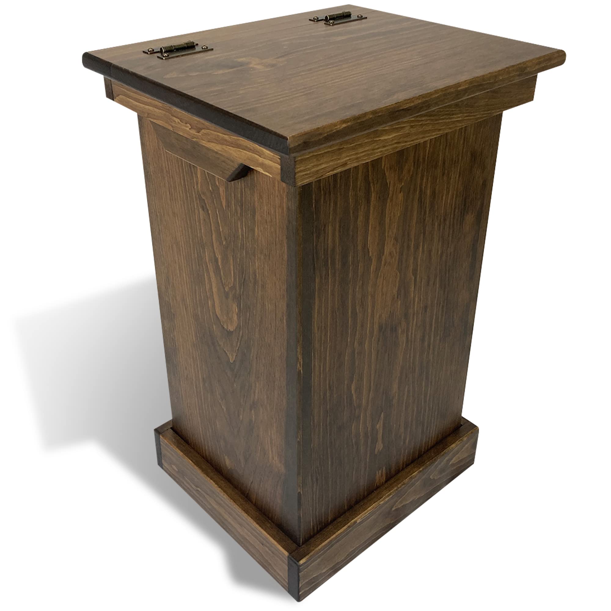 Peaceful Classics Wood Garbage Bin Cabinet - Wooden Trash Can w/Hidden Design, Stylish Kitchen Garbage Can, Amish Made Cabinet Hidden Trash Can, Handmade Waste Bin Cabinet Storage (Special Walnut)