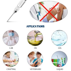 Nuanchu 24 Pieces Borosilicate Glass Syringes Set Include 12 Pieces 1 ml Borosilicate Glass Syringe Lock and 12 Pieces Stainless Steel Lock Dispensing Needle for Thick Liquids, Ink Use