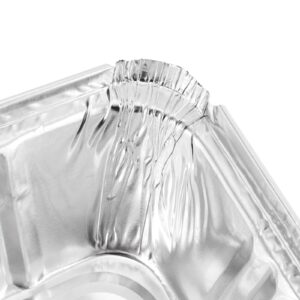 FUNSUEI 125 Pack 2.25 Lbs 8.5 x 6 x 2 Inch Aluminum Pans, Disposable Aluminum Foil Pans with Clear Lids for Baking, Cooking, Heating, Takeout