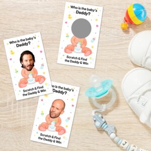 40 Cute Baby Shower Games - Scratch Off Lottery Ticket Raffle Cards Baby Shower Game - Funny Baby Shower Games - who is the baby's daddy - 40 Cards