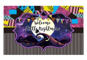 allenjoy welcome little baby shower backdrop for newborn girl boy halloween pumpkin trunk trick or treat oh baby birthday costume party supplies decorations banner gifts favors background