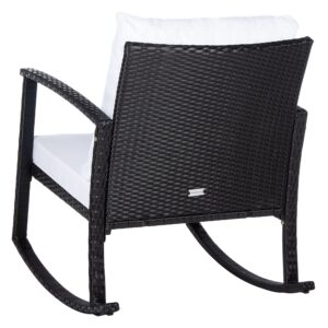 SAFAVIEH Outdoor Collection Daire Black/White Cushion Rocking Chair PAT7721A