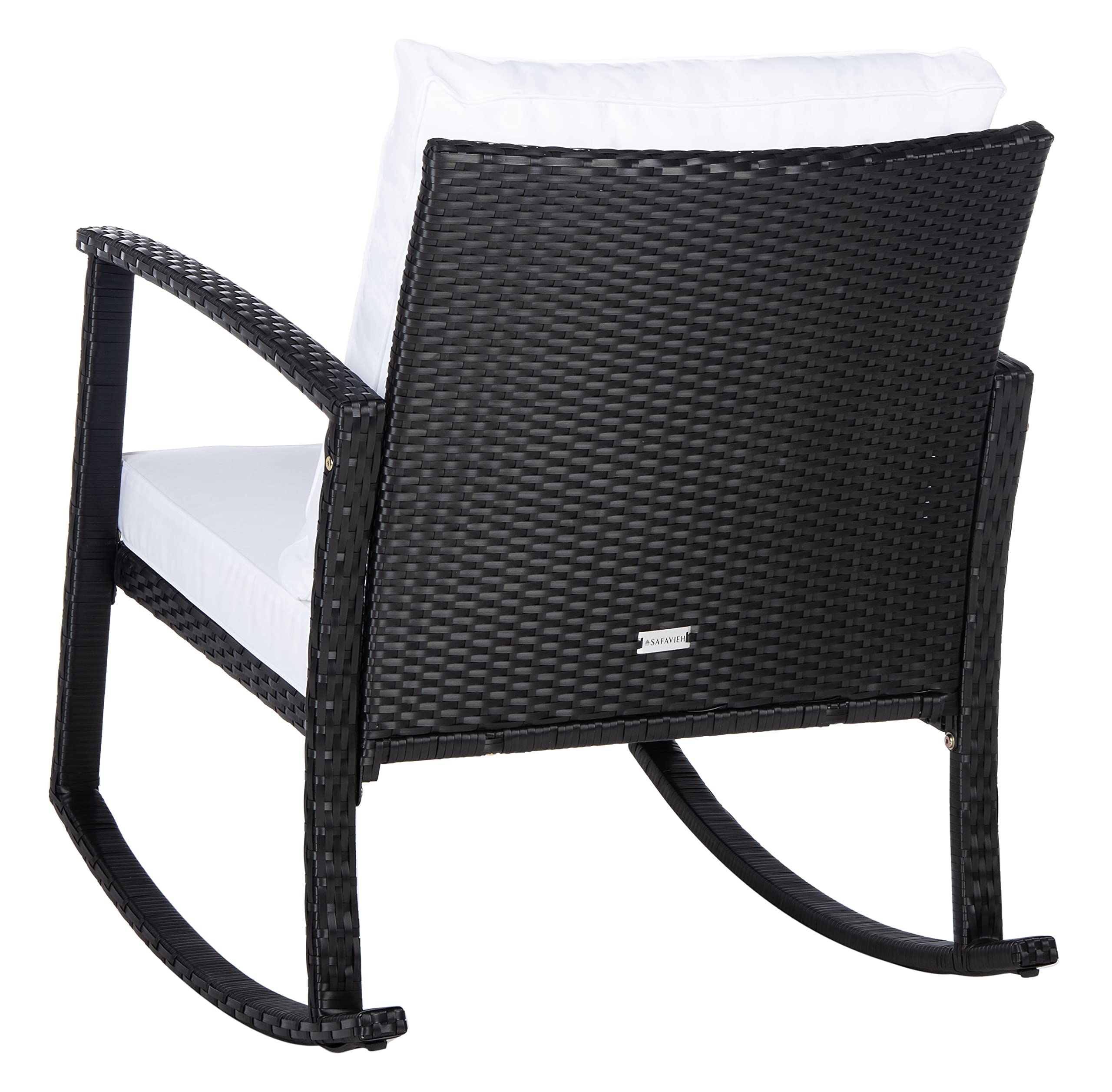 SAFAVIEH Outdoor Collection Daire Black/White Cushion Rocking Chair PAT7721A